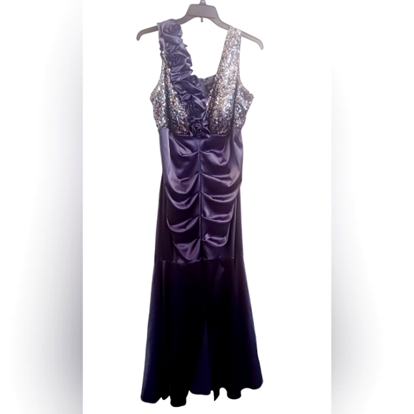 Xscape | Dresses | Deep Chrome Formal Dress With Rosette And Sequin ...